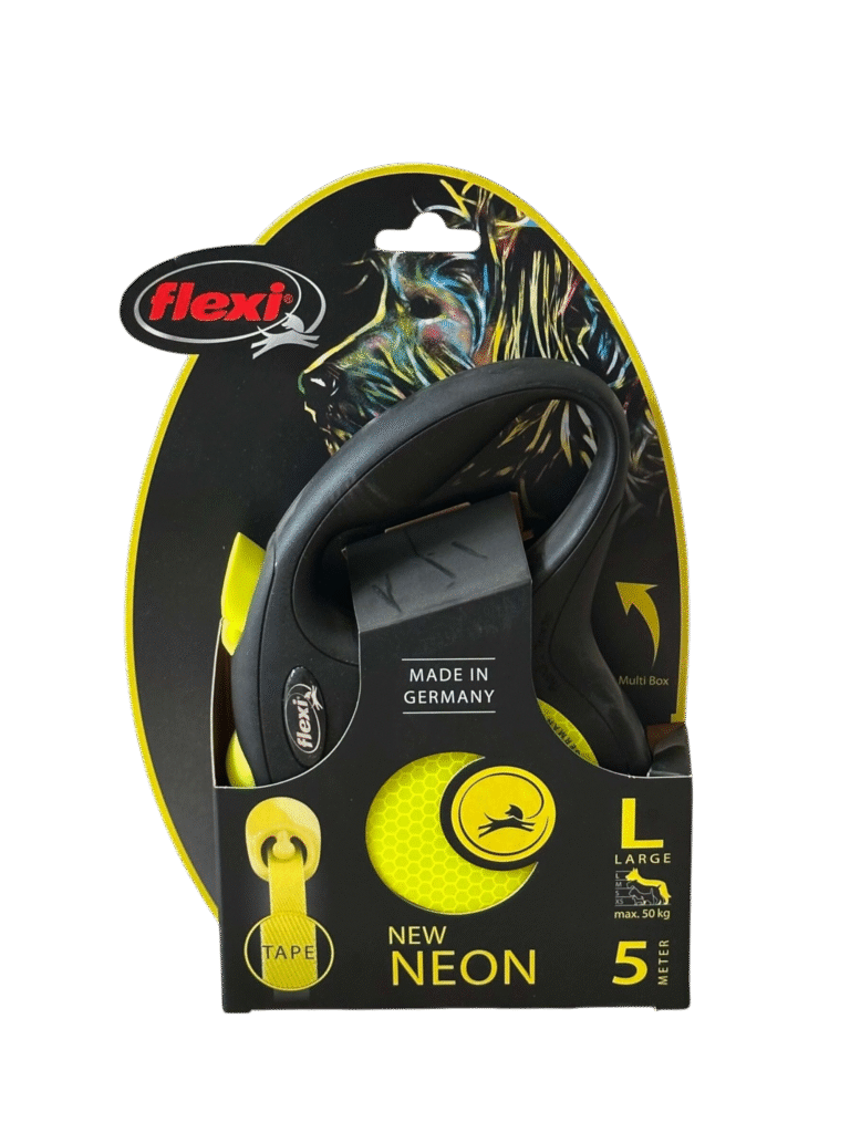 Flexi new neon povodac L 5m 50kg žute boje - Noa Pet World